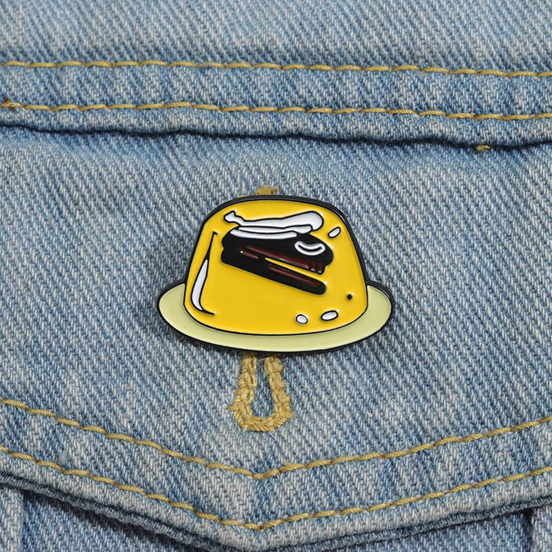 Cartoon Food Jelly Enamel Brooch Cute Pudding Food Alloy Badge Lapel ...