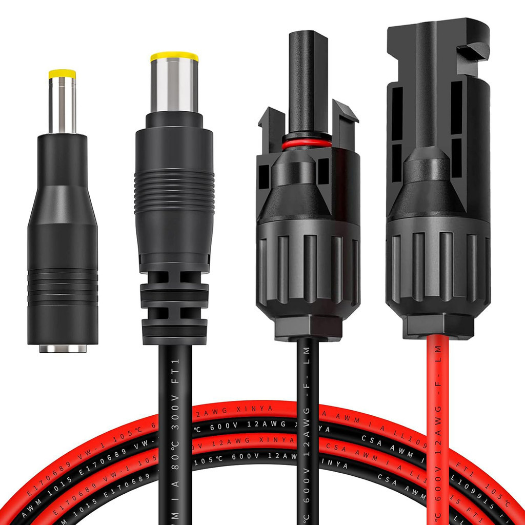 Solar Panel Connector to DC 8mm Adapter Cable, 6FT DC Power Plug with 5 ...