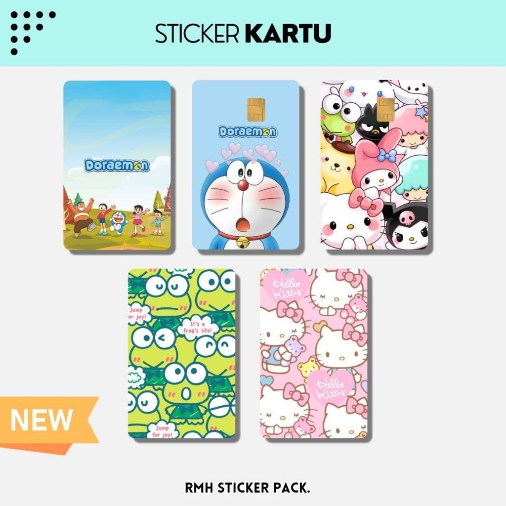 Skin Card, ATM Doraemon Hello Kitty Keropi Theme | Decorative ATM Card ...