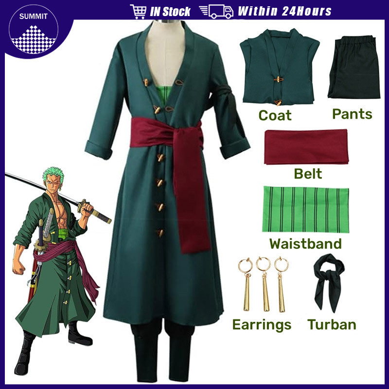 2nd Roronoa Zoro Cosplay Costume Full Set 6Pcs/Set One Piece Kimono ...