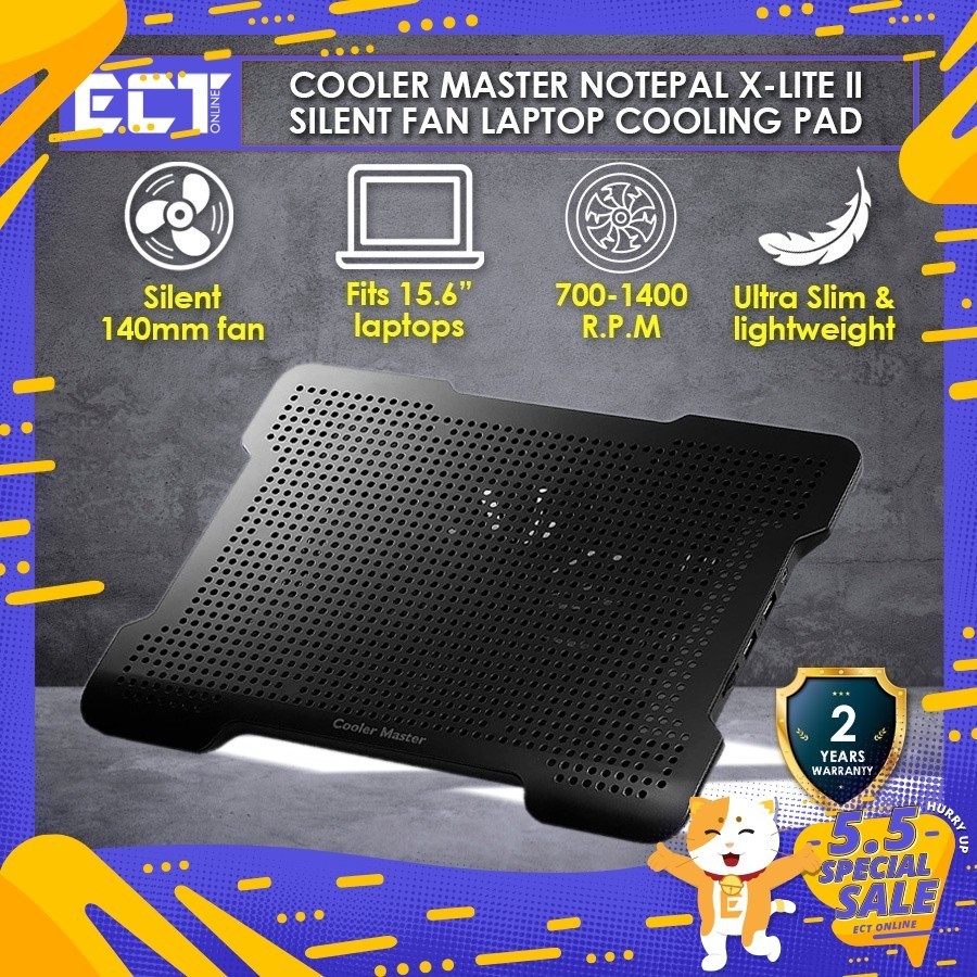 Cooler Master NotePal X-Lite II Silent 140mm Fan Ultra Slim 15.6 ...