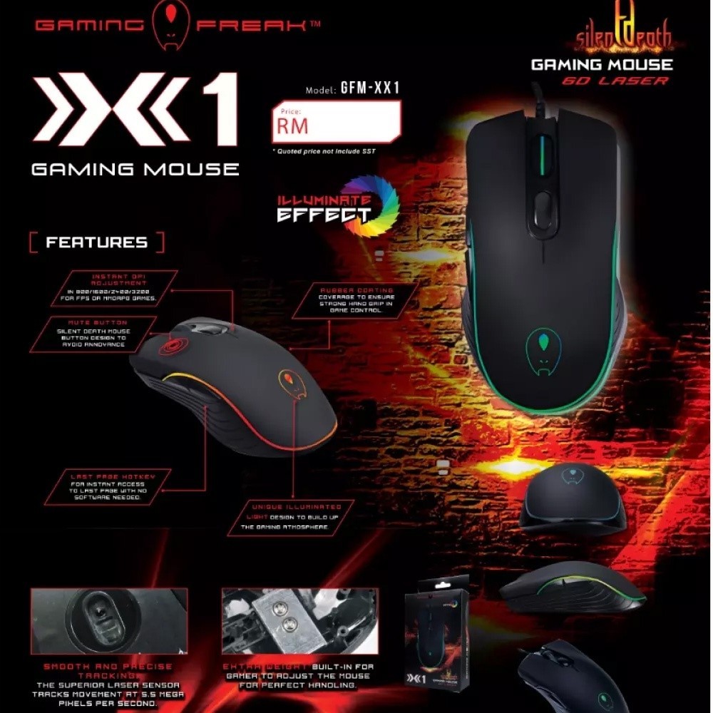 Official AVF Gaming 6D RGB Silent Click GFM- XX1 / XX2 / XX3 / XX4 ...