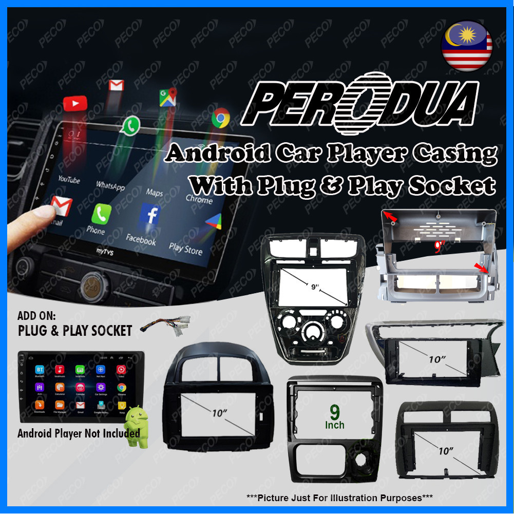 (1pc) Android Player Casing For ar Perodua Myvi /Viva /Ativa /Kenari 9 ...