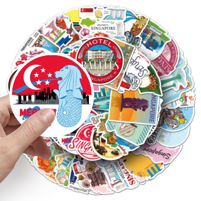 50Pcs Singapore Flag Car Sticker Singapore Souvenir Stickers NDP 2025 ...