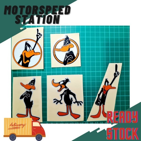 Sticker Cutting Reflective Motor Daffy Duck Pantul Potong Sticker Motor ...