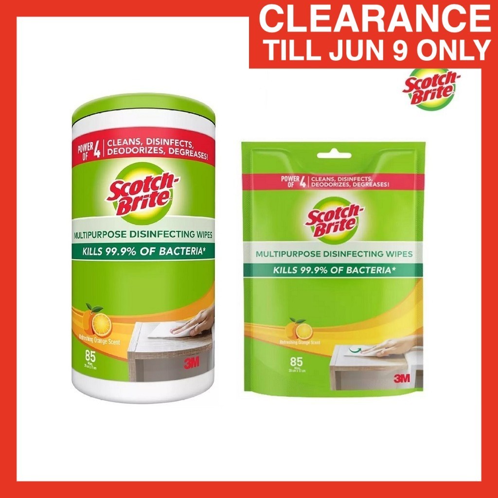 (FRESH BATCH) 3M Scotch Brite Disinfecting Wipes Multipurpose ...