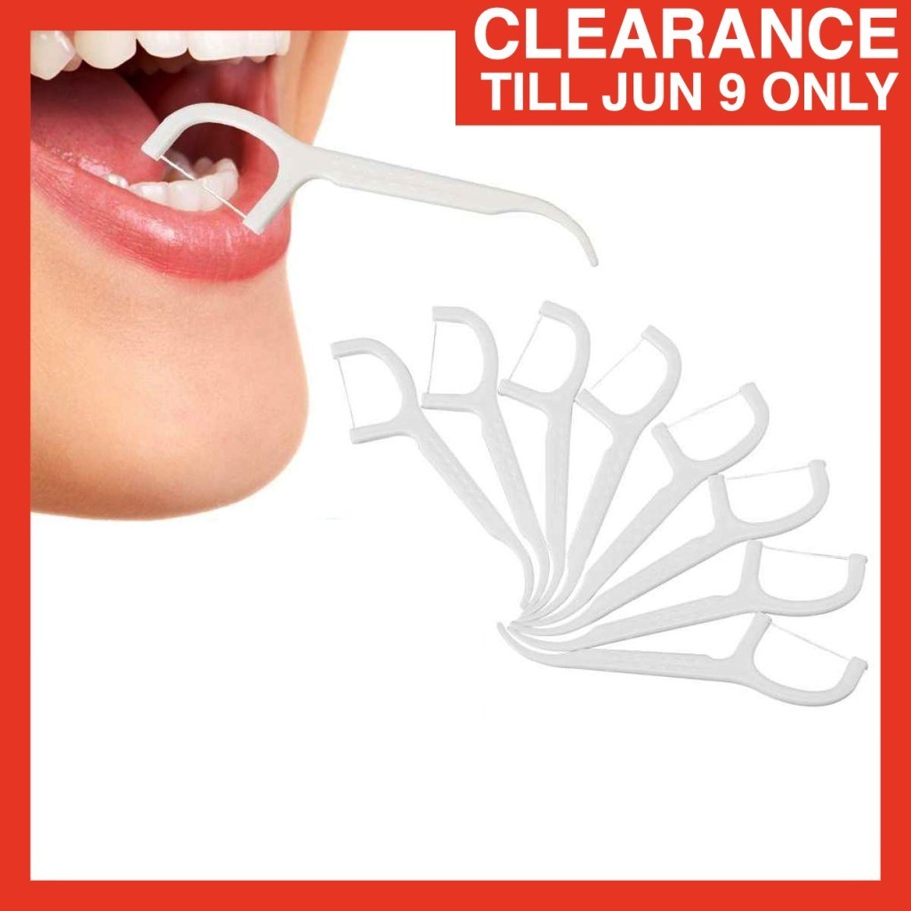 (WITH FLUORIDE) 50pcs 60pcs Teeth Floss Dental Floss Dental Stick Silk ...
