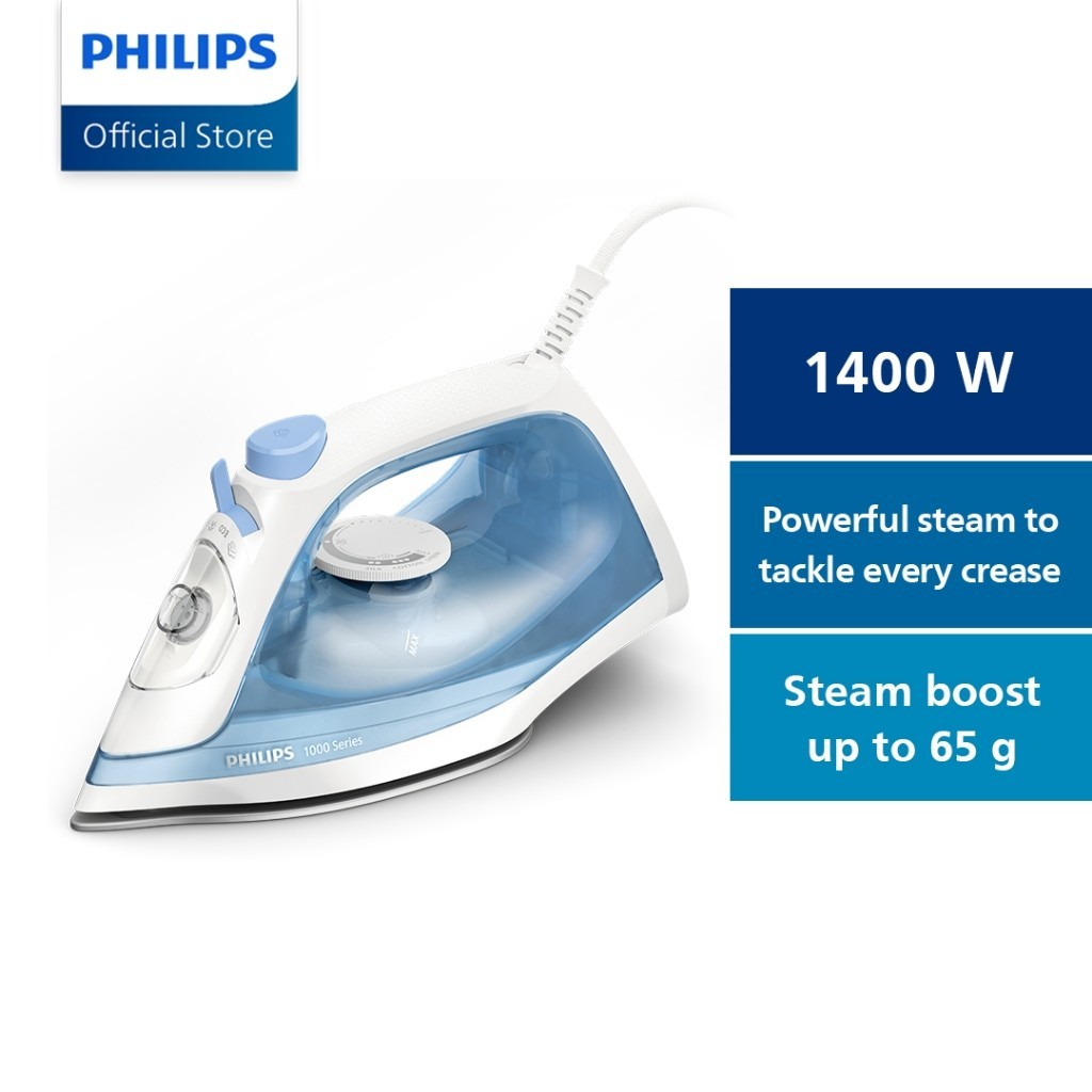 Philips 1000 Series Steam Iron (1400W) DST1010 | DST1010/20 | Shopee ...
