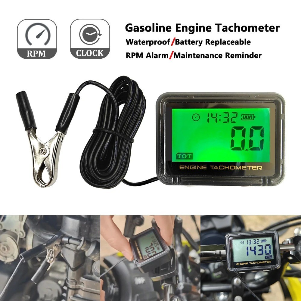 Waterproof Digital Big Screen Engine Tachometer Motorcycle ...