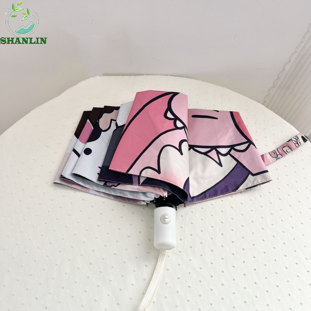 SHANLIN Labubu Sun Protection Umbrella, 8-Ribs Letter Print Labubu ...