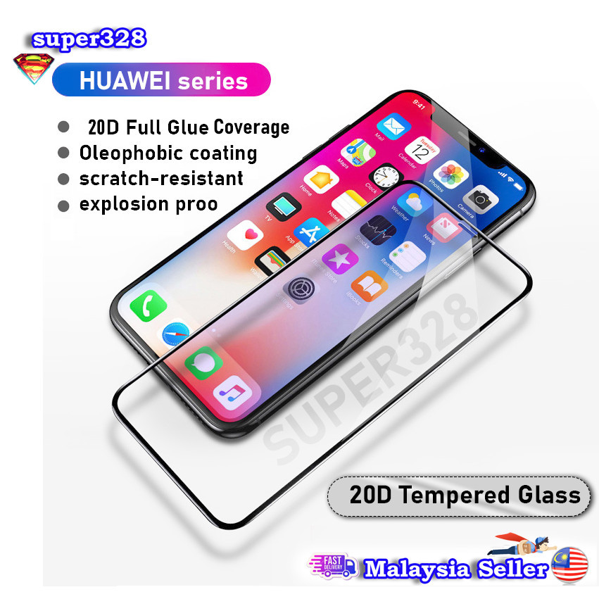 [ Premium ] Huawei Mate 50 / Mate 30 / Mate 20 20D Full Glue Curve HD Premium Tempered Glass ...