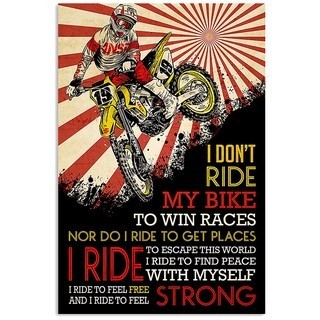 Racing Retro Motorcycle Poster Off-Road Race Begins I Ride ...
