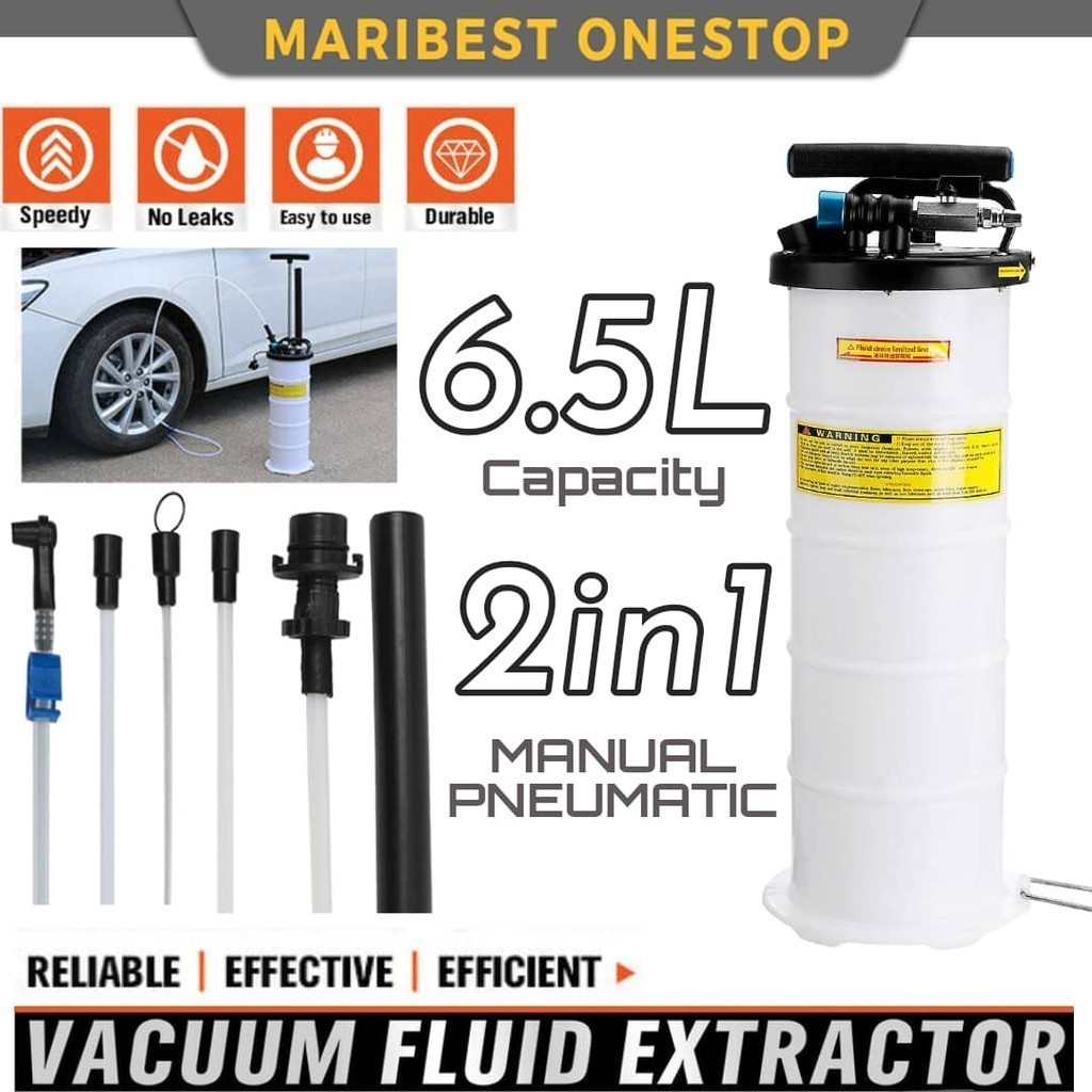 2 in 1 Manual & Pneumatic Fluid Engine Oil Extractor 6.5Liter Air ...