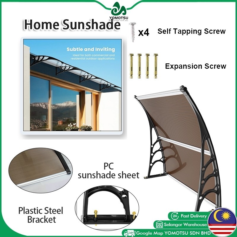 Sunshield Awning Cover Polycarbonate Door Canopy Door Window Awning ...