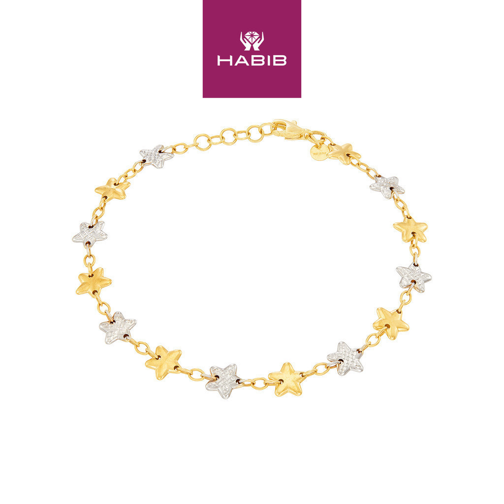 HABIB 375/9K Yellow and White Gold Bracelet (Star) X4STB214951-IV-YW-DC ...