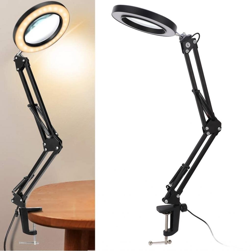 Xiyijia Magnifying Glass With Light LED Workbench 5X 10 Level ...