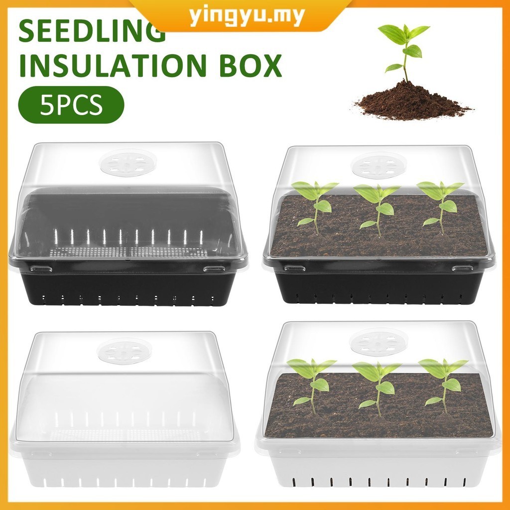 5 Packs Seed Starter Tray with Clear Humidity Dome Reusable Seedling Starter Trays Kits for Seed ...
