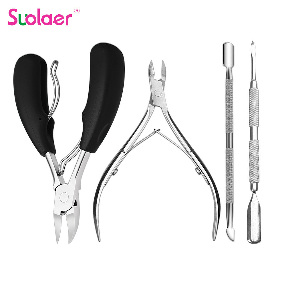 4pcs/set Stainless Steel Nail Cuticle Scissors Pushers Dead Skin ...