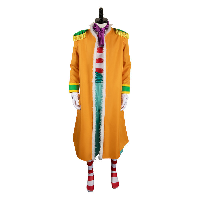 Anime One Piece Buggy Orange Coat Outfits Halloween Carnival Suit ...