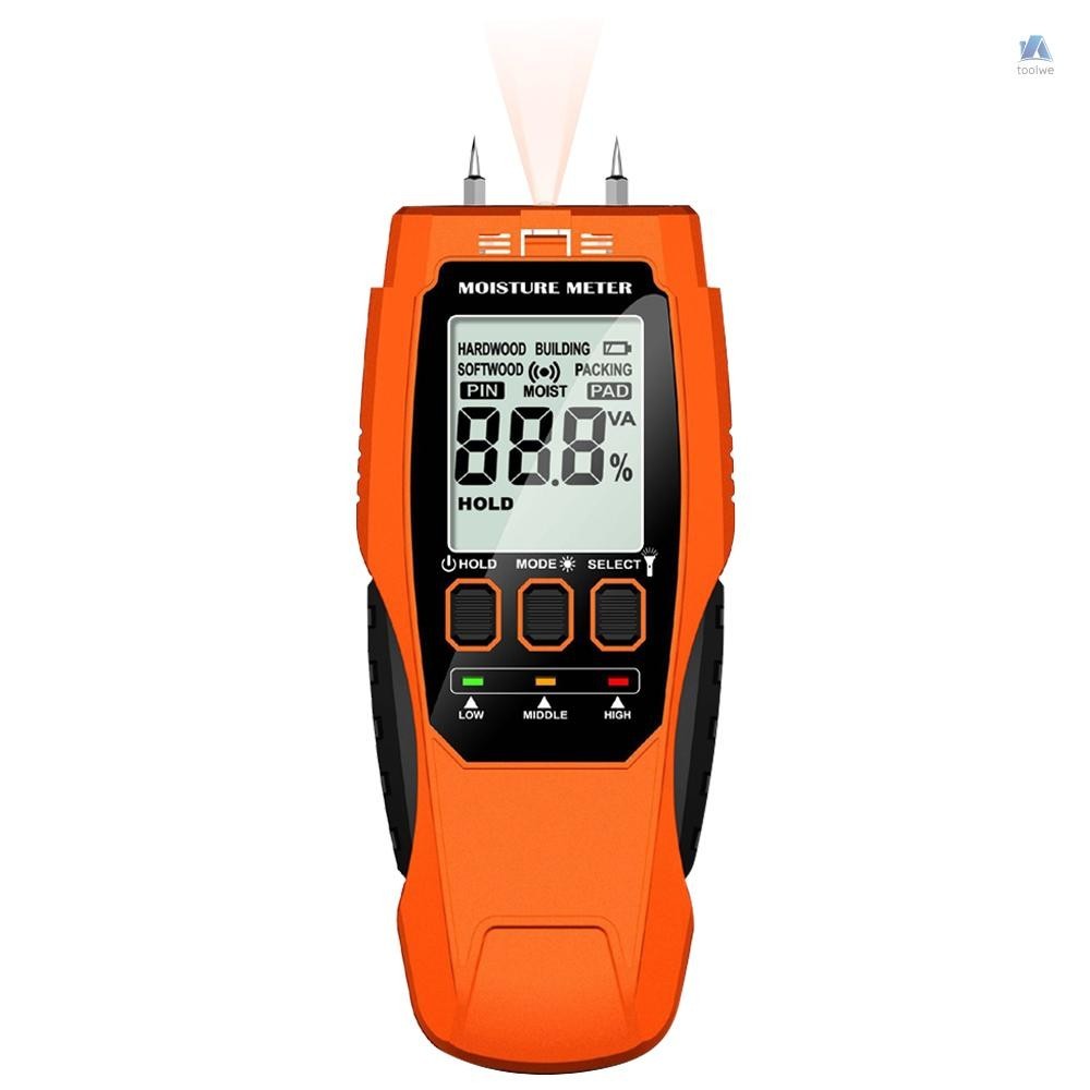 Digital Wood Moisture Test Meter LCD Display with Backlight Timber ...