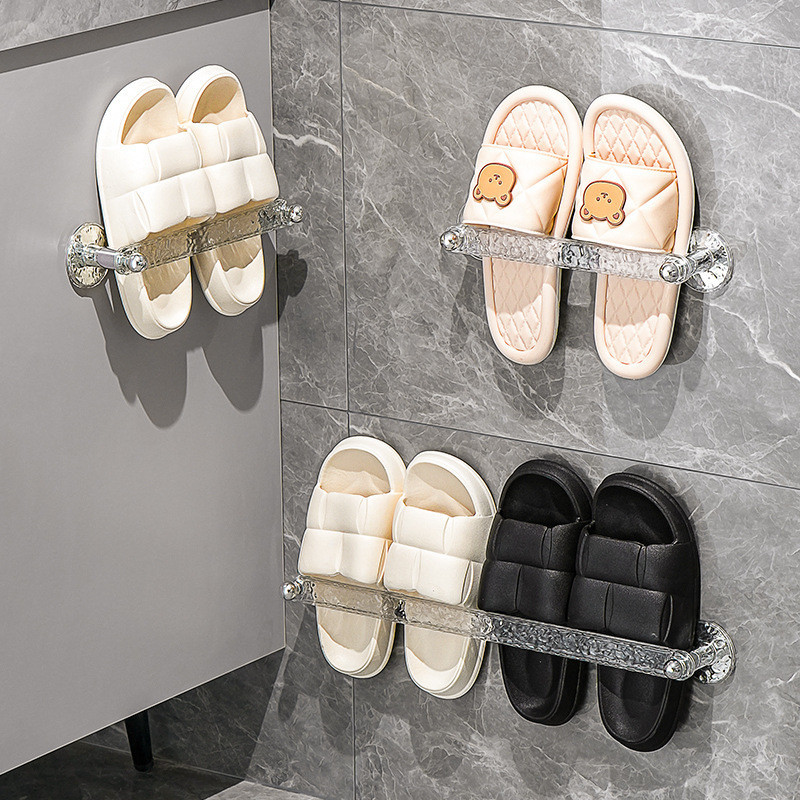 Wall Mounted Bathroom Slipper Rack slipper bar No-drilling Towel Rack ...