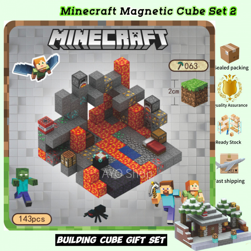Minecraft my world magnetic cube building blocks DIY peripheral magnet ...