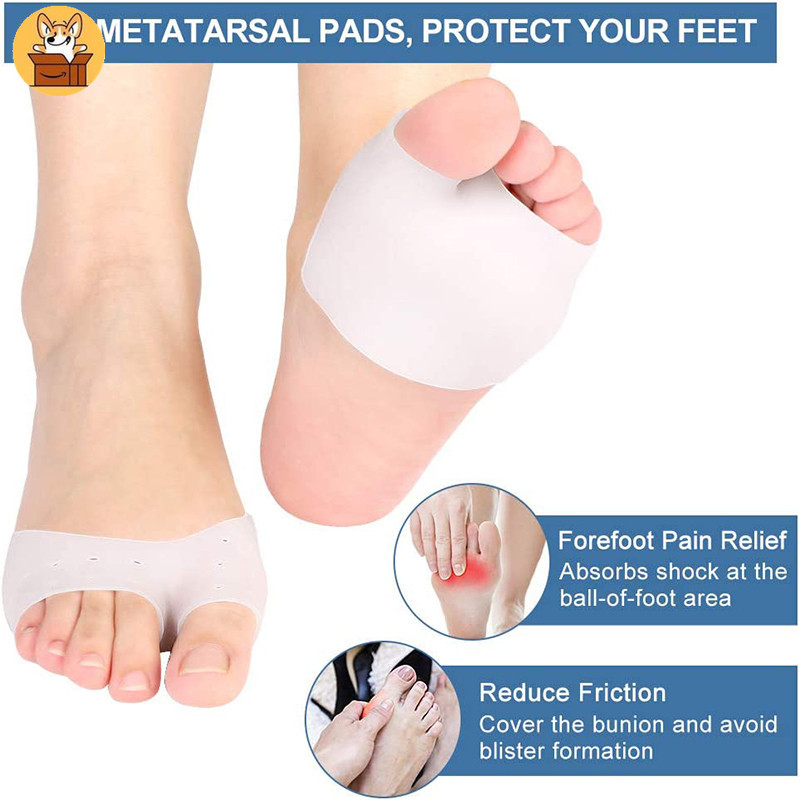 【Am-az】2pcs Silica Gel Forefoot Pad Metatarsal Pads For Diabetic Feet ...