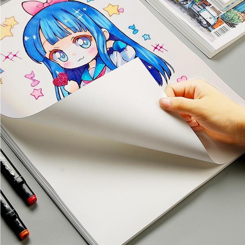 Thickened Drawing Paper kertas Lukisan A4 / 8K Kids Sketch Book Marker ...