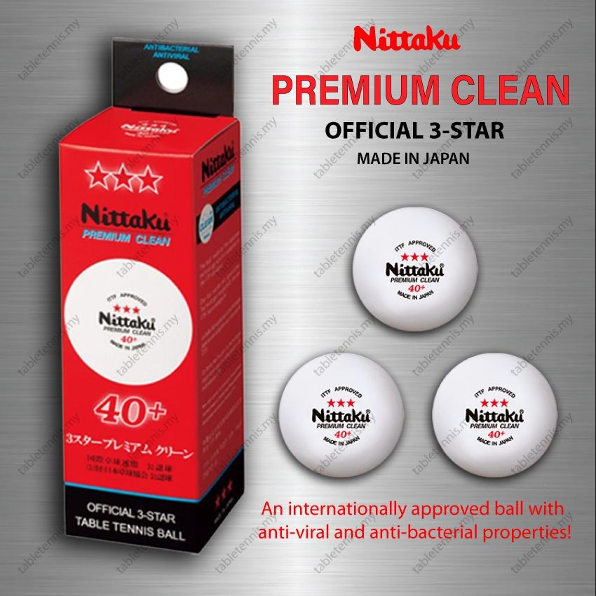 New! Genuine Nittaku Ball 3-Star Premium Clean Table Tennis Ball Bola Ping Pong | Shopee Malaysia
