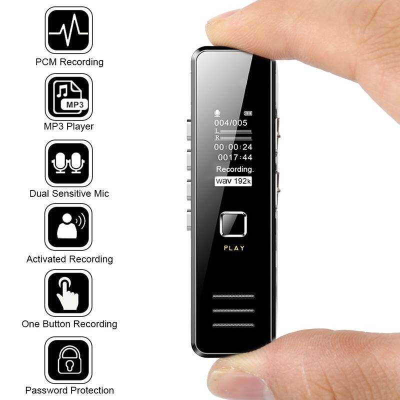 Digital Voice Recorder MP3 Player Mini Voice Recorder Support 32GB TF ...