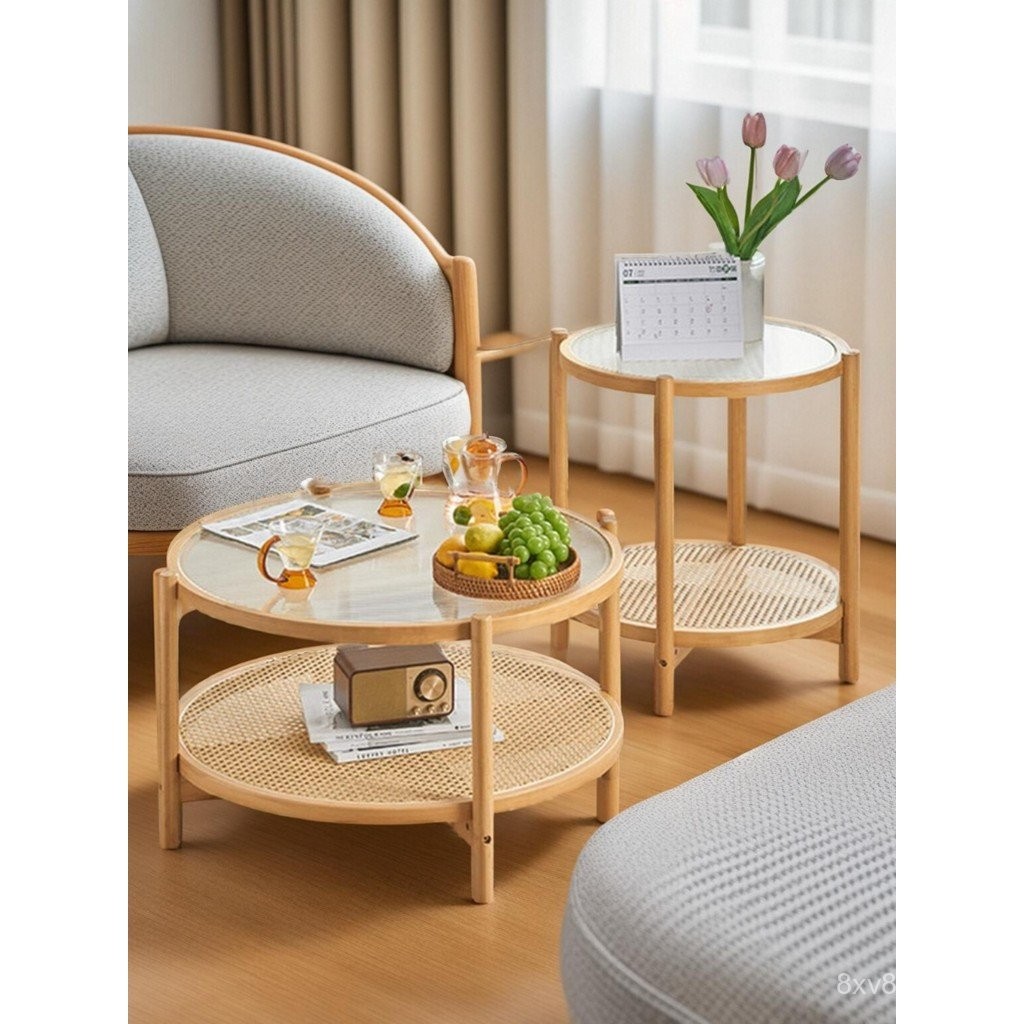 Ruang Tamu Meja Kopi Anyaman Rotan Kayu Pepejal Pangsapuri Kecil Moden ...