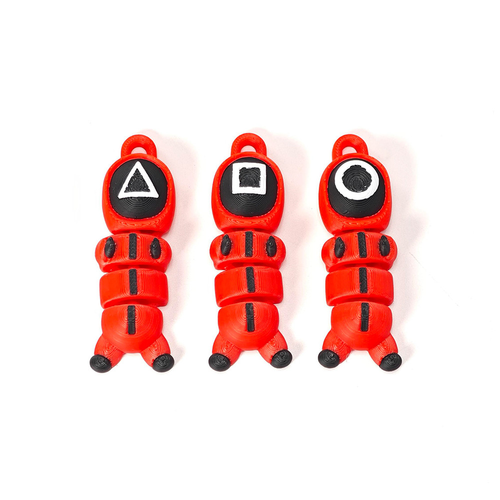 3D Printed Articulated Fidget Toy Triangle Square Circle Guard Keychain ...