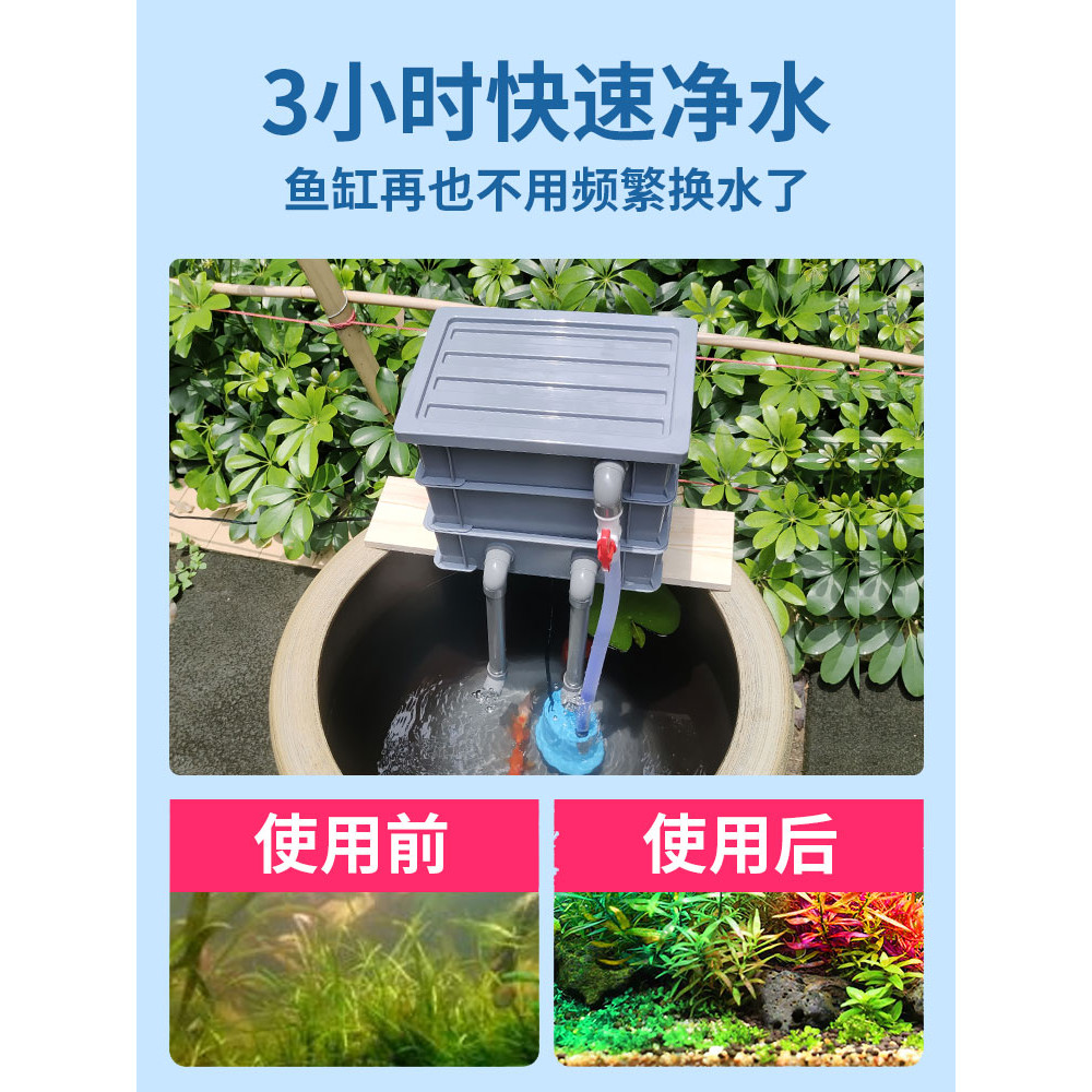 Penapis Tangki Ikan Peredaran Pembersihan Air Aksesori Sistem Tiga ...