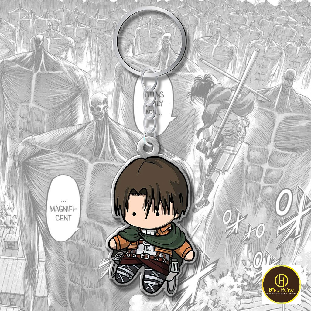 Attack on Titan anime keychain chibi character Eren Yeager Levi ...