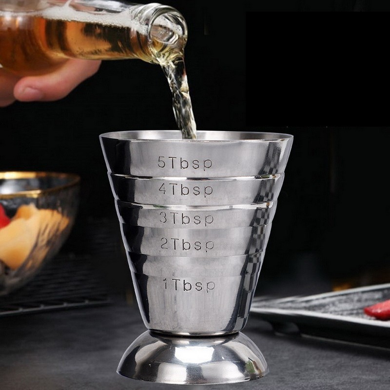 Triple Scale Stainless Steel Jigger Cocktail ‌Measuring Cup Bartender ...