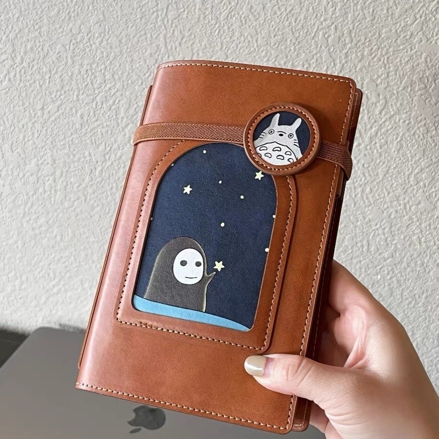 Faceless Man Handmade Cowhide Handbook A6 Loose-leaf Schedule Book ...