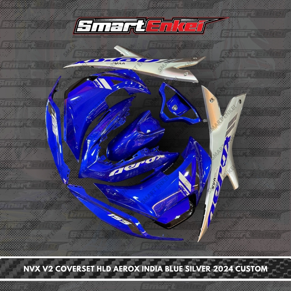 HLD-NVX V2 COVERSET HLD AEROX INDIA BLUE SILVER 2024 CUSTOM | Shopee ...
