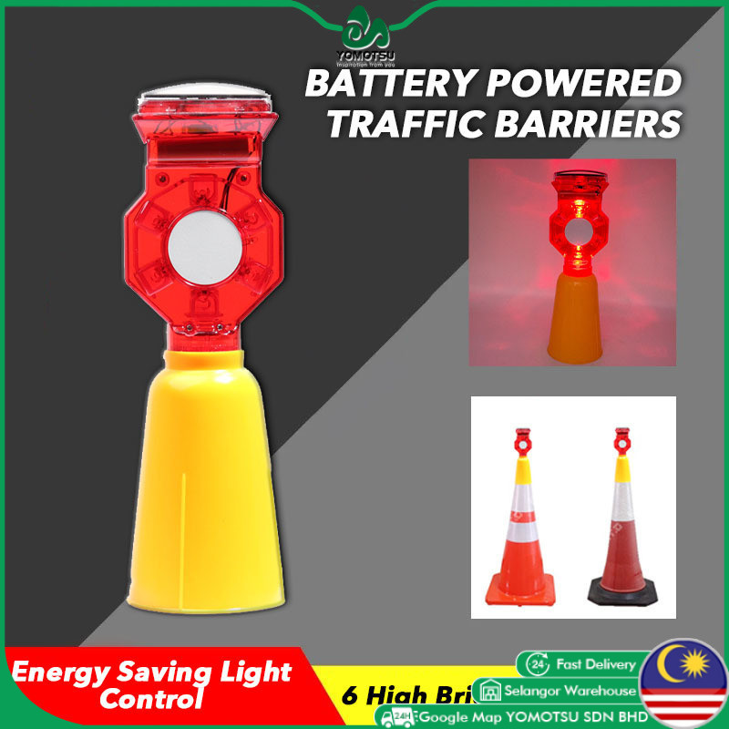 Flashing Light Blinker Red Traffic Caution Light Safety Cone Use ...