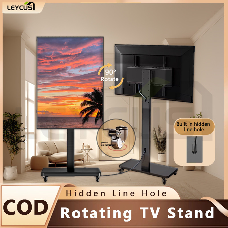 LEYCUS 26-65" Rotating TV Stand Can 90° Rotation Height Adjustable ...