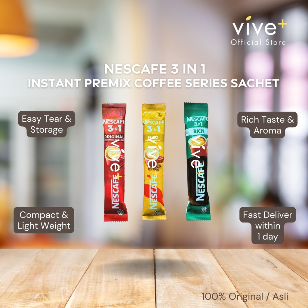 NESCAFE 3 in 1 Premix Instant Coffee Sachet Stick | Kopi Precampur 3 ...