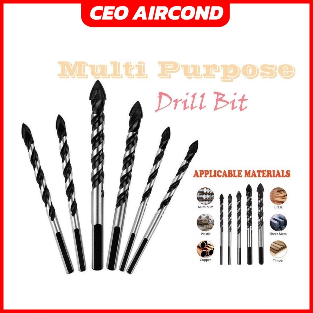 CEOapt Multi Purpose Material Drill Bits Ceramic Tile Masonry Glass Brick Concrete Wood ...