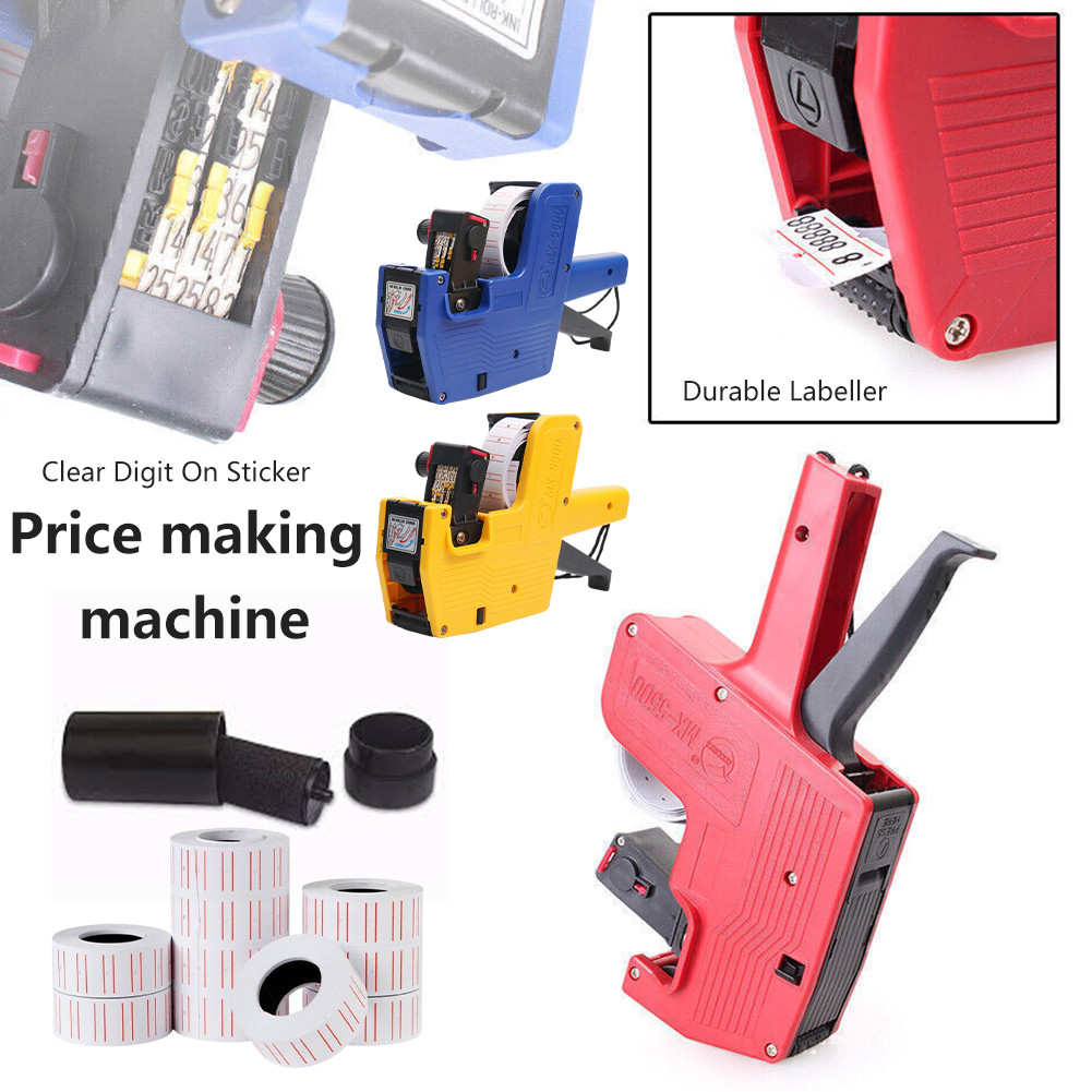 Price Tag Gun Label Machine Labeler Labelling 8 Digits Supermarket ...