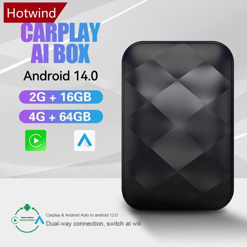 HOTWIND Upgrade 3IN1 Android14 Wireless Carplay Android Auto Adapter Plug&Play For Youtube ...