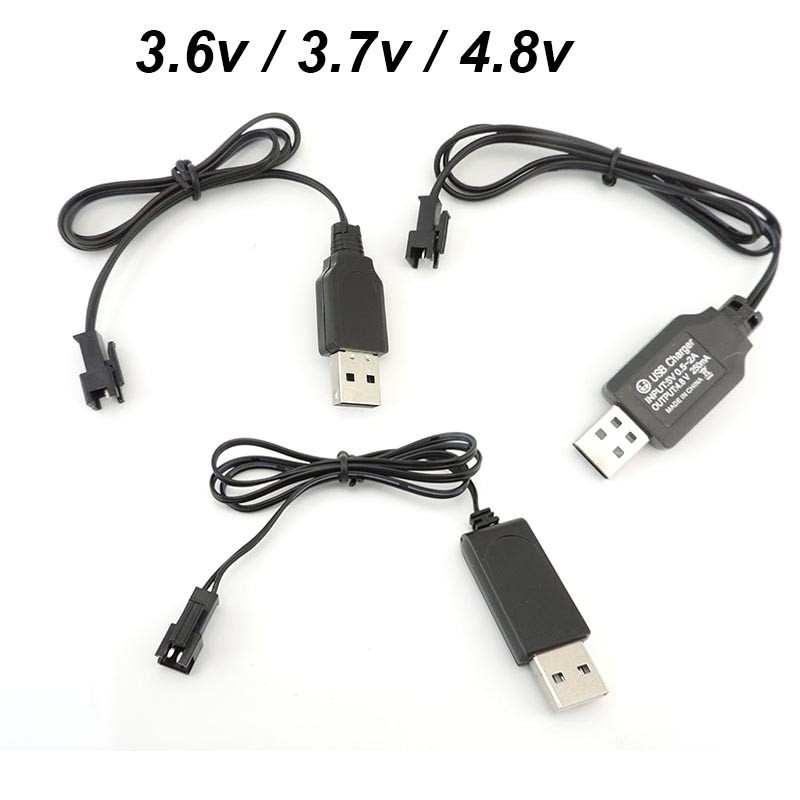 3.6V 3.7V 4.8V 250mA NiMh/NiCd Battery USB Charger Cable SM 2P Forward Plug Remote Control Car ...