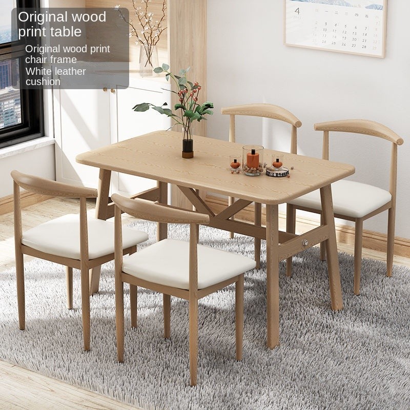 NEW Set Dining Table 4 Seats Simple 1 Table & 4 Chairs Set Promotion ...