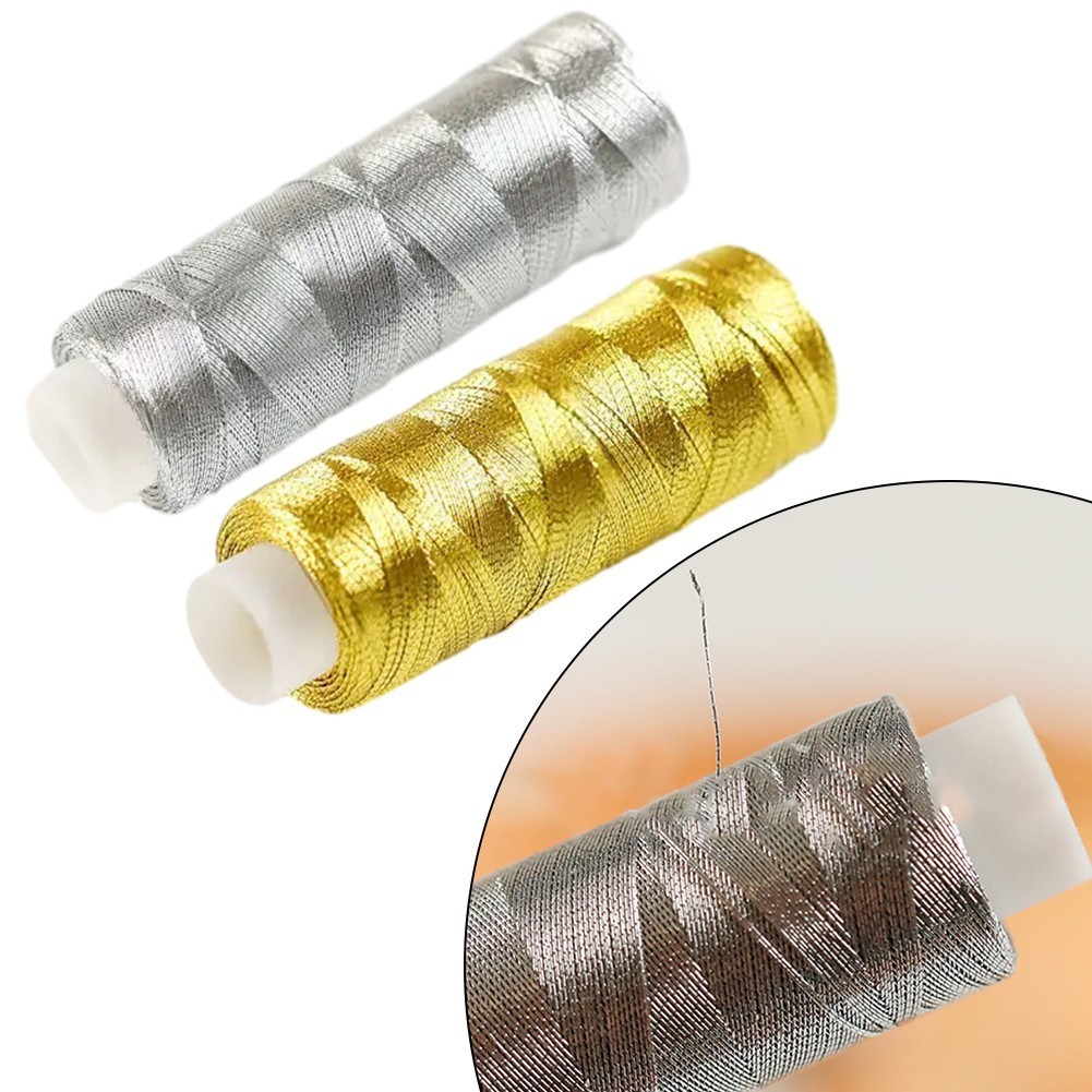 ⭐In Stock ⭐ Glossy Silver And Gold Embroidery Thread For Diy Knitting ...