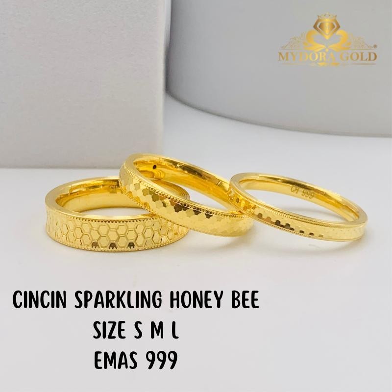 MYDORA Cincin Sparkling Honey Bee | Emas 999/24k | Shopee Malaysia