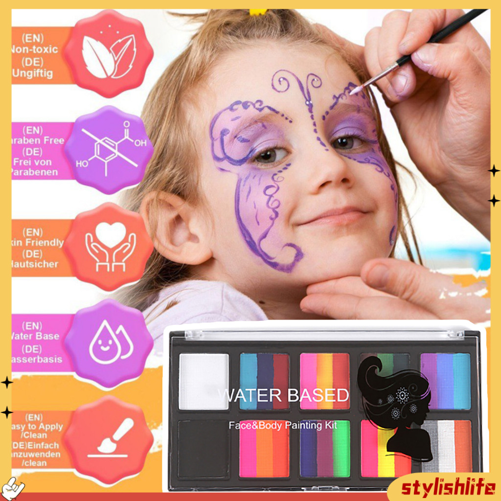 [stylishlife] Uniform Coloring Face Paint Hypoallergenic Face Paint for ...