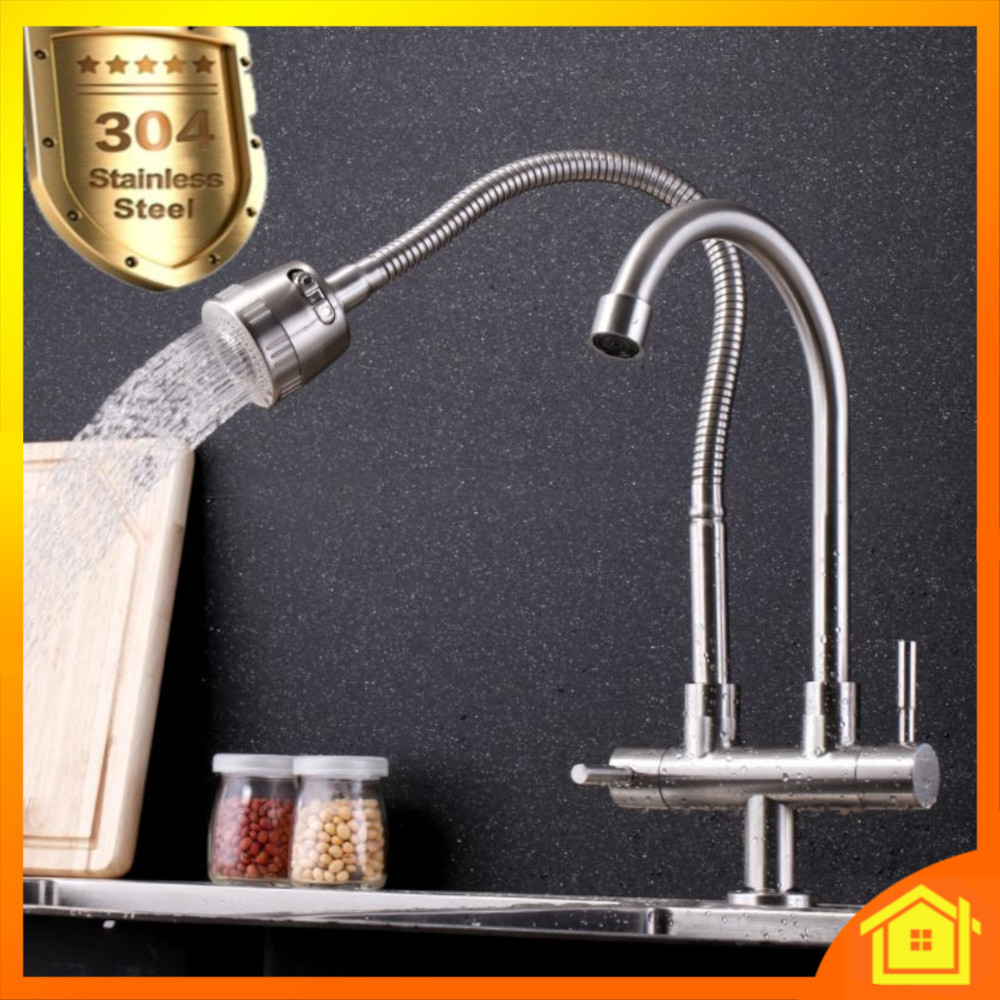 Kitchen Sink Faucet Tap Single Double Basin Water SUS304 Stainless ...