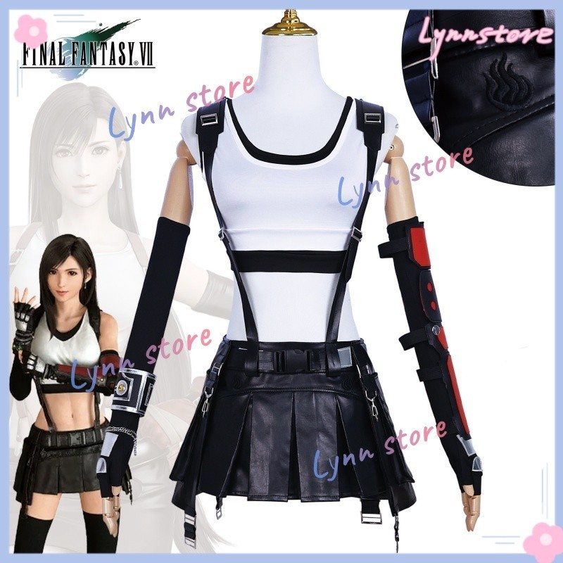 FF Final Fantasy Tifa Lockhart Cosplay Female Tops Skirt Set Costume ...